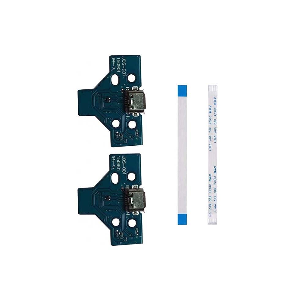 2 PCS USB Charging Port Socket Board 12 Pins Flex Cable for Sony PS4 JDS-001 Controller with Flex Cable
