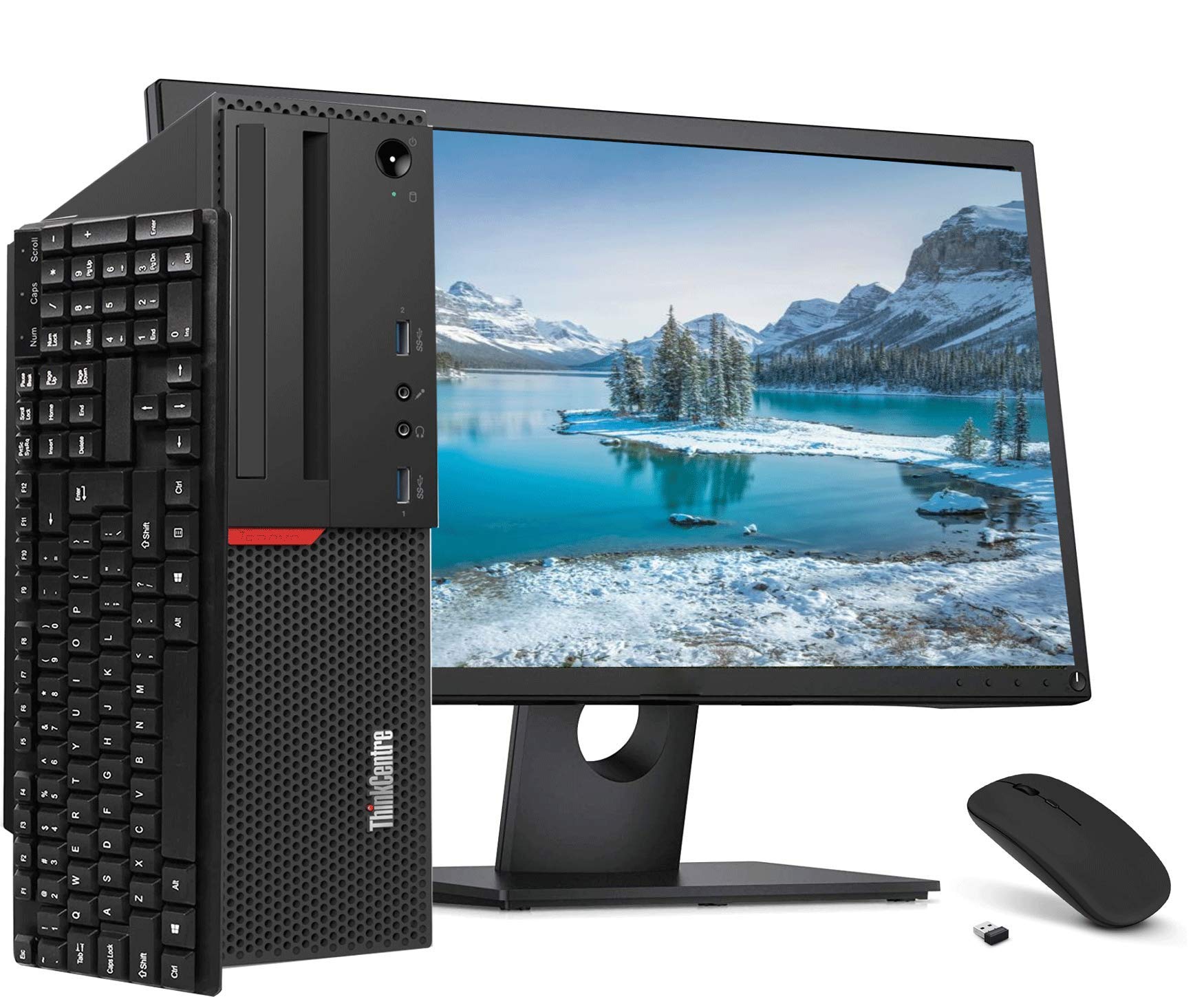 Lenovo M700 SFF Computer Desktop PC, Intel Core i5 6500 Processor, 8GB Ram, 128GB M.2 SSD, 500GB Hard Drive, Wireless Keyboard & Mouse, 19" FHD Monitor, WiFi | Bluetooth, Win 10 Pro (Renewed)