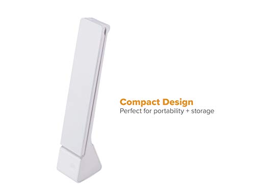 Bostitch Office KT-VLED1810-WHITE Rechargable Battery LED Desk Lamp, 3 Color Temperatures, Flip Open, White