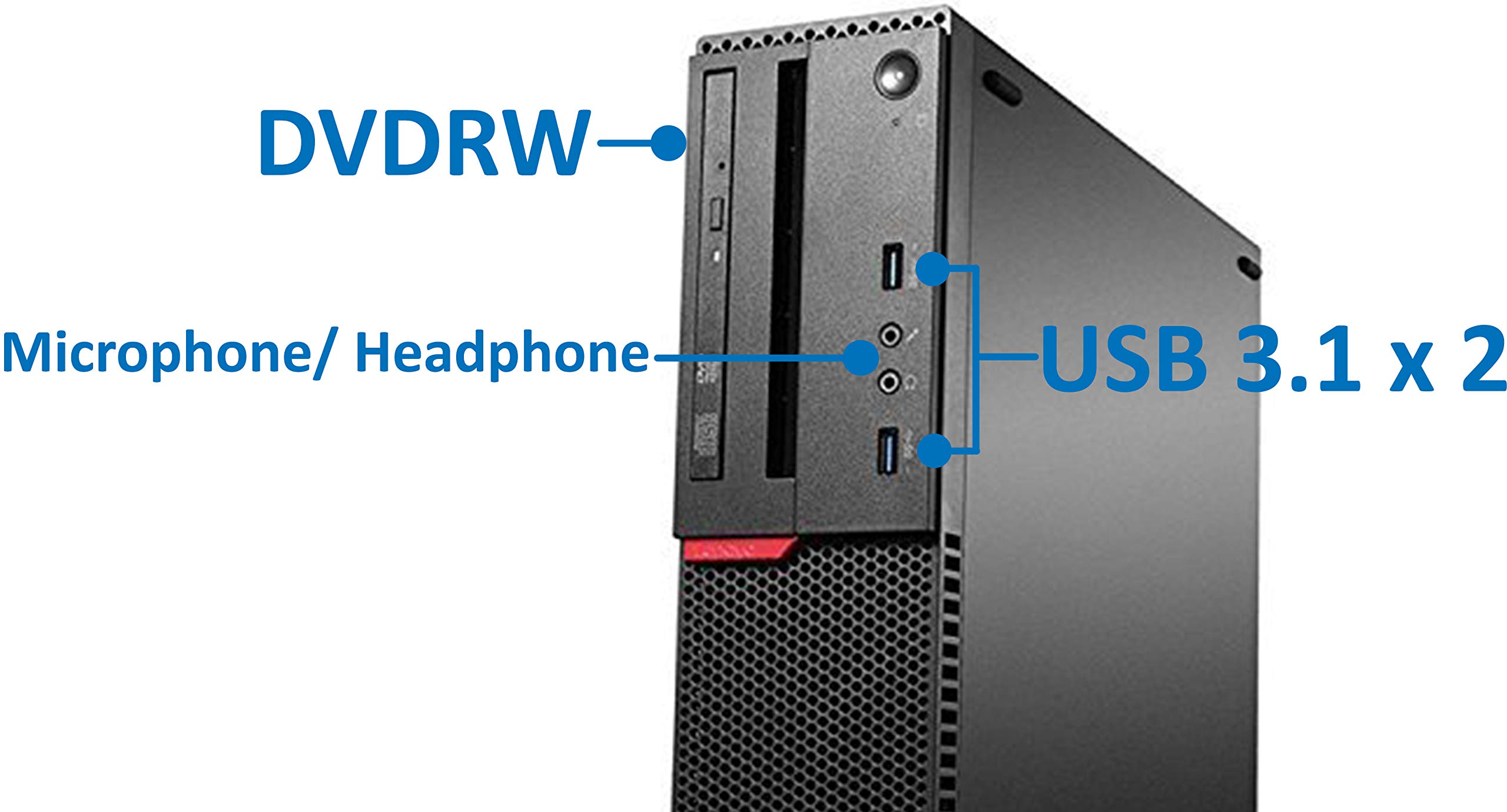 Lenovo ThinkCentre M900 SFF Desktop Computer, Intel Core i5-6500 Upto 3.6GHz, 8GB RAM, 1TB SSD, 4K 2-Monitor Support DisplayPort, HDMI, DVD-RW, AC Wi-Fi, Bluetooth - Windows 10 Pro (RENEWED)