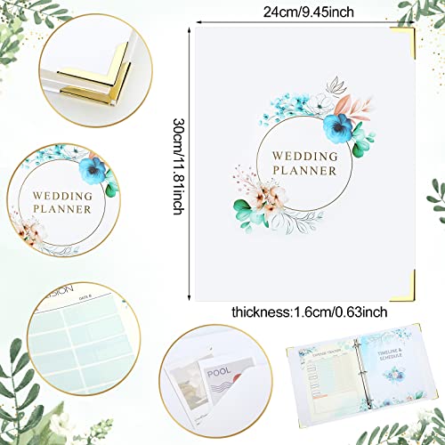 2 Pcs Wedding Planner Book and Organizer for The Bride 1 Pcs Wedding Planning Stemless Wine Glass 1 Pcs Wedding Planning Wedding Planner Engagement Gift for Newly Couples, Future Brides and Grooms