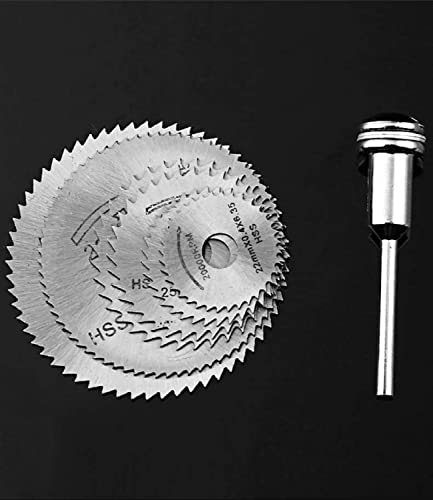 6pcs 1/8" HSS High Speed Steel Circular Saw Blades with Shank Extension Rod for Rotary Tool