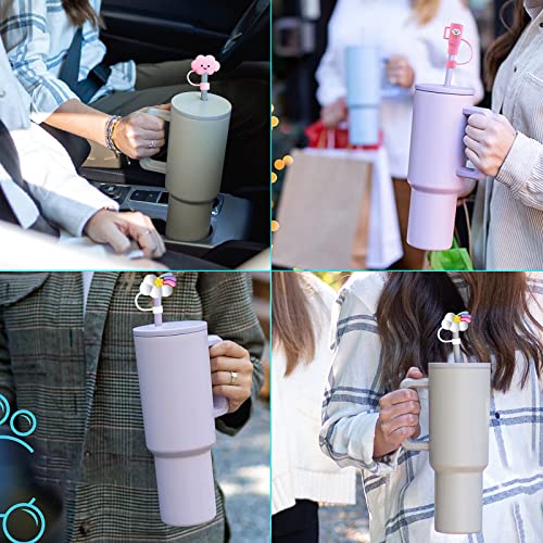 6Pack Straw Covers Compatible with Stanley 30&40 Oz Tumbler&Simple Modern 40 oz Trek Tumbler,Soft Silicone Straw Tip Toppers, Straw Protectors Cap, Reusable Drinking Straw Covers for 10mm Straws