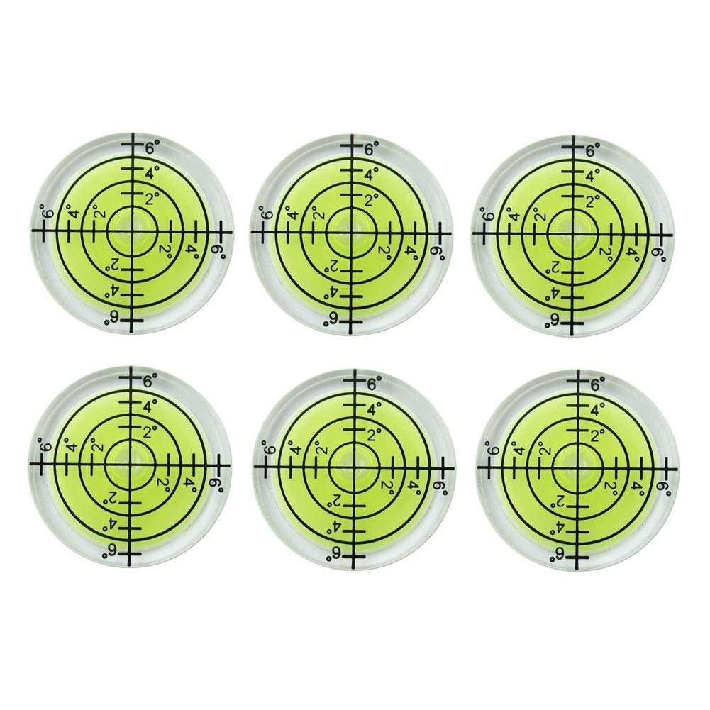 6Pcs Bubble Spirit Levels 32x7mm Degree Mark Round Circular Level Bubble Leveling Tool Precision Measuring Layout Tools