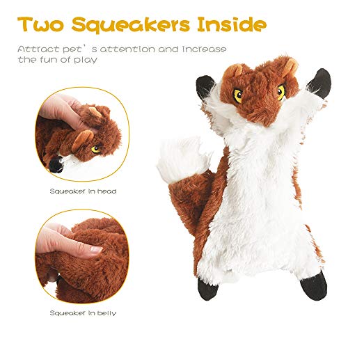 Dog Squeaky Toys, No Stuffing Plush Dogs Chew Toy for Small Medium Large Breed Chewer Stuffless Squeak Boredom and Stimulating Tough Durable Puppy Teething Chewing Aggressive Interactive Birthday Gift