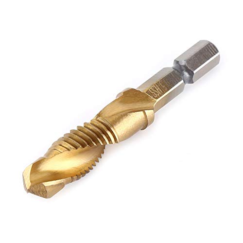 6Pcs 2-in1 Combination Drill and Tap Set TOPINCN Coated HSS Metric Hex Shank Screw Taps Tool Set