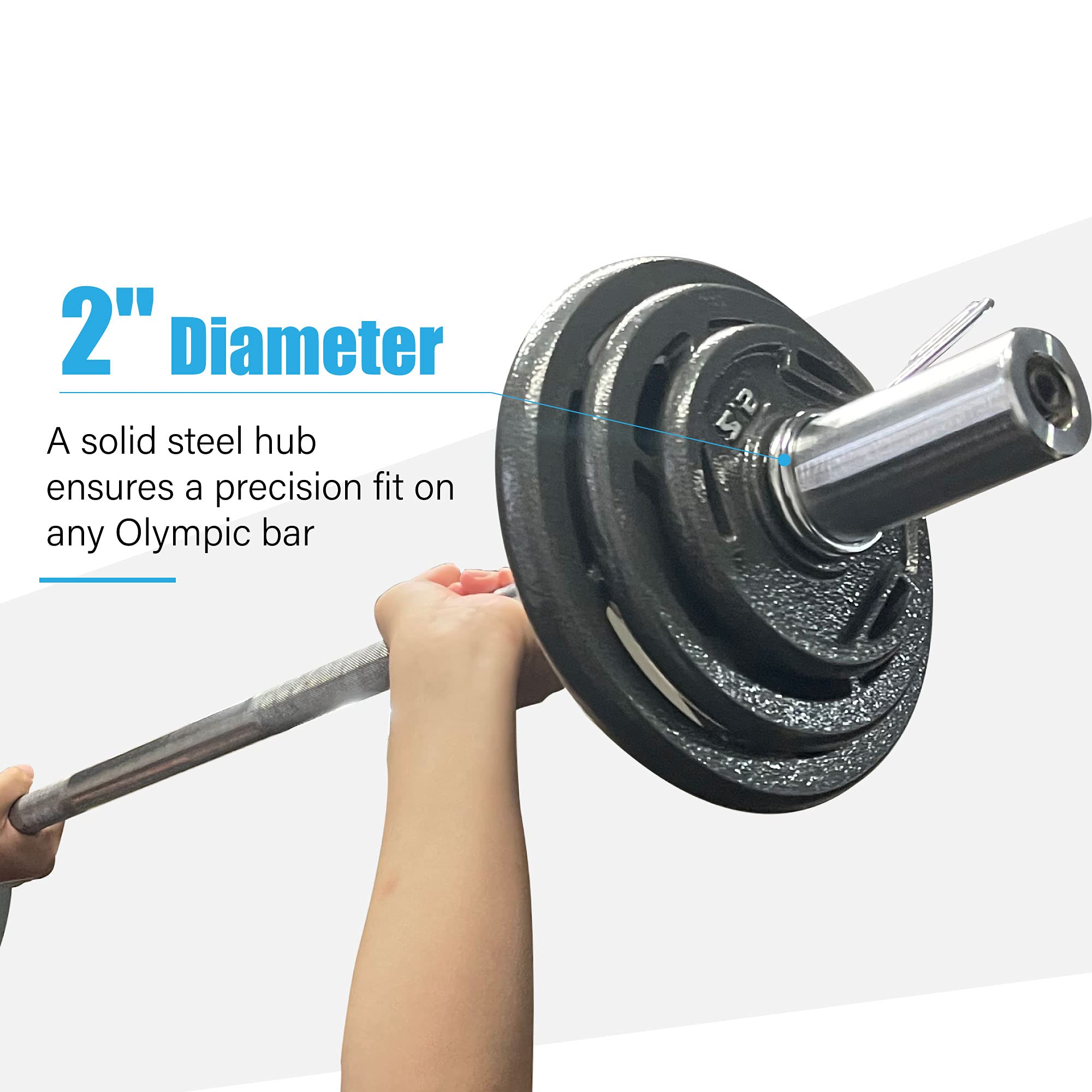 2" Olympic Grip Plates Pair Cast Iron Barbell Weight Plate, Strength Training Plates Workout Weightlifting Plates 5lbs*2