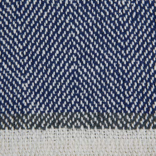 DII New Traditional, 2-Tone Chevron Stripe Throw, 50x60, Navy