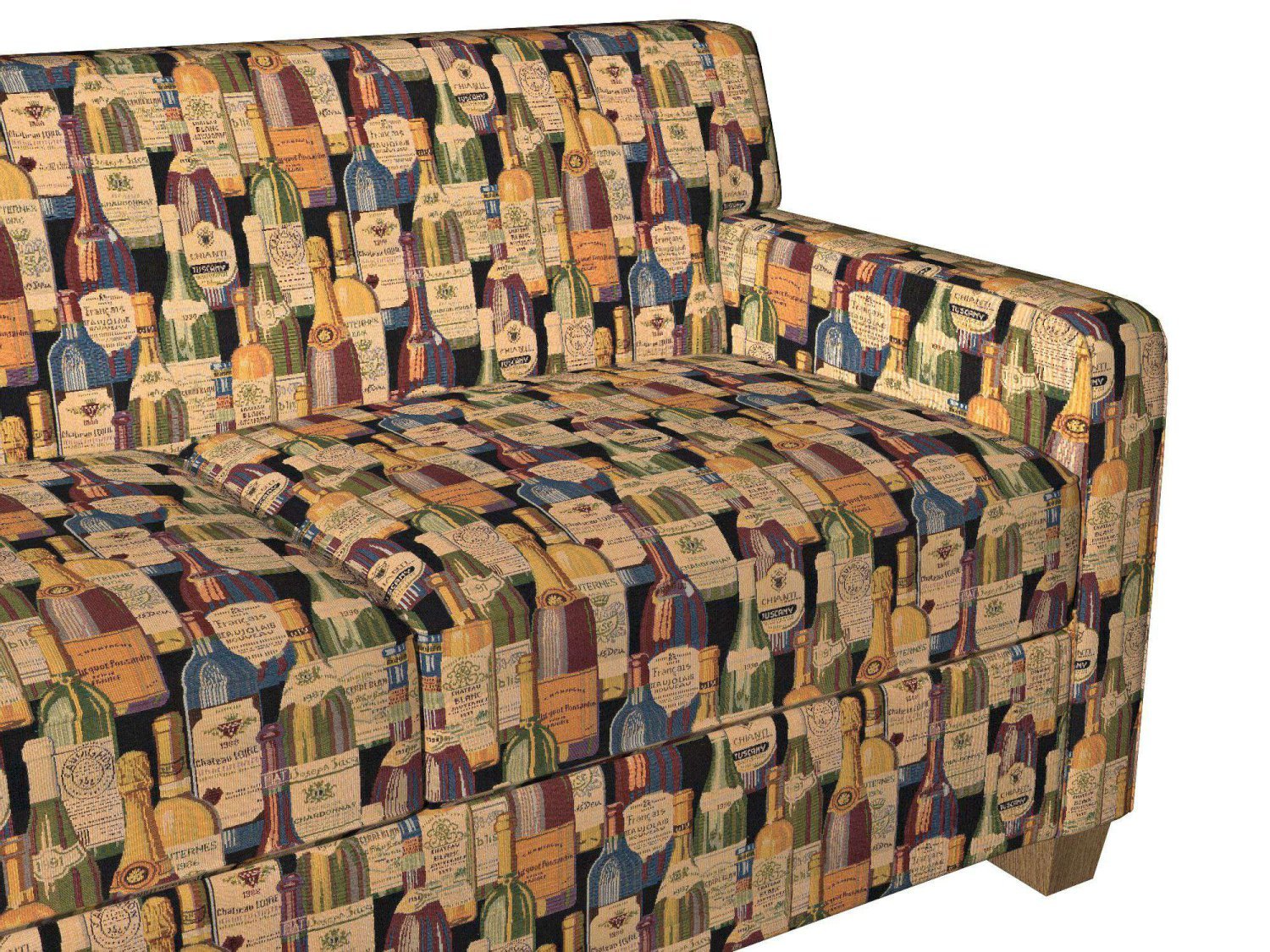 A009 French and Italian Wine Bottles Themed Tapestry Upholstery Fabric by The Yard