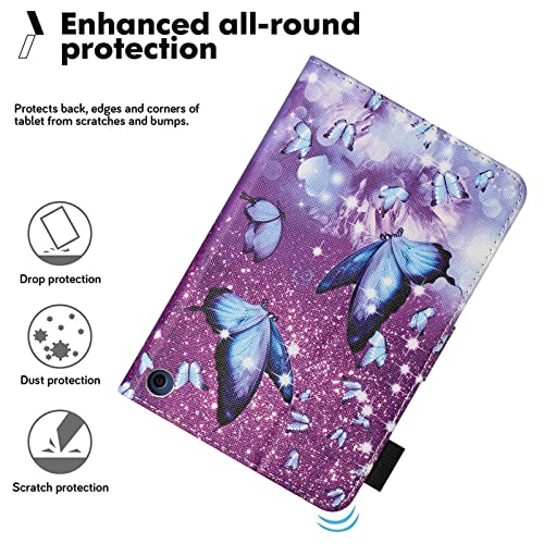 All-New Amazon Fire HD 10 & 10 Plus Case (Only Compatible with 11th Generation, 2021 Release), Not Suitable for 7th/5th Fire 10, Premium PU Leather Stand Cover with Smart Auto Wake/Sleep, Butterfly