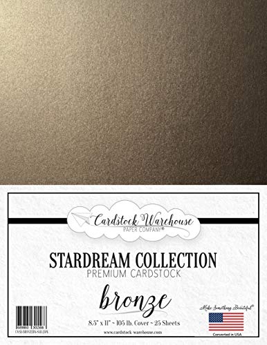 Bronze Stardream Metallic Cardstock Paper - 8.5 X 11 Inch - 105 Lb. / 284 Gsm Cover - 25 Sheets From Cardstock Warehouse