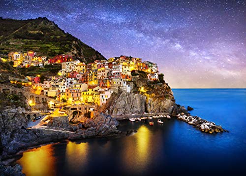 Jigsaw Puzzles 1000 Pieces for Adults Great View Puzzles Gift for Kids Friends Family Parents- Manarola Italy Puzzle Game Toy Large Size 27.56” x 19.66”