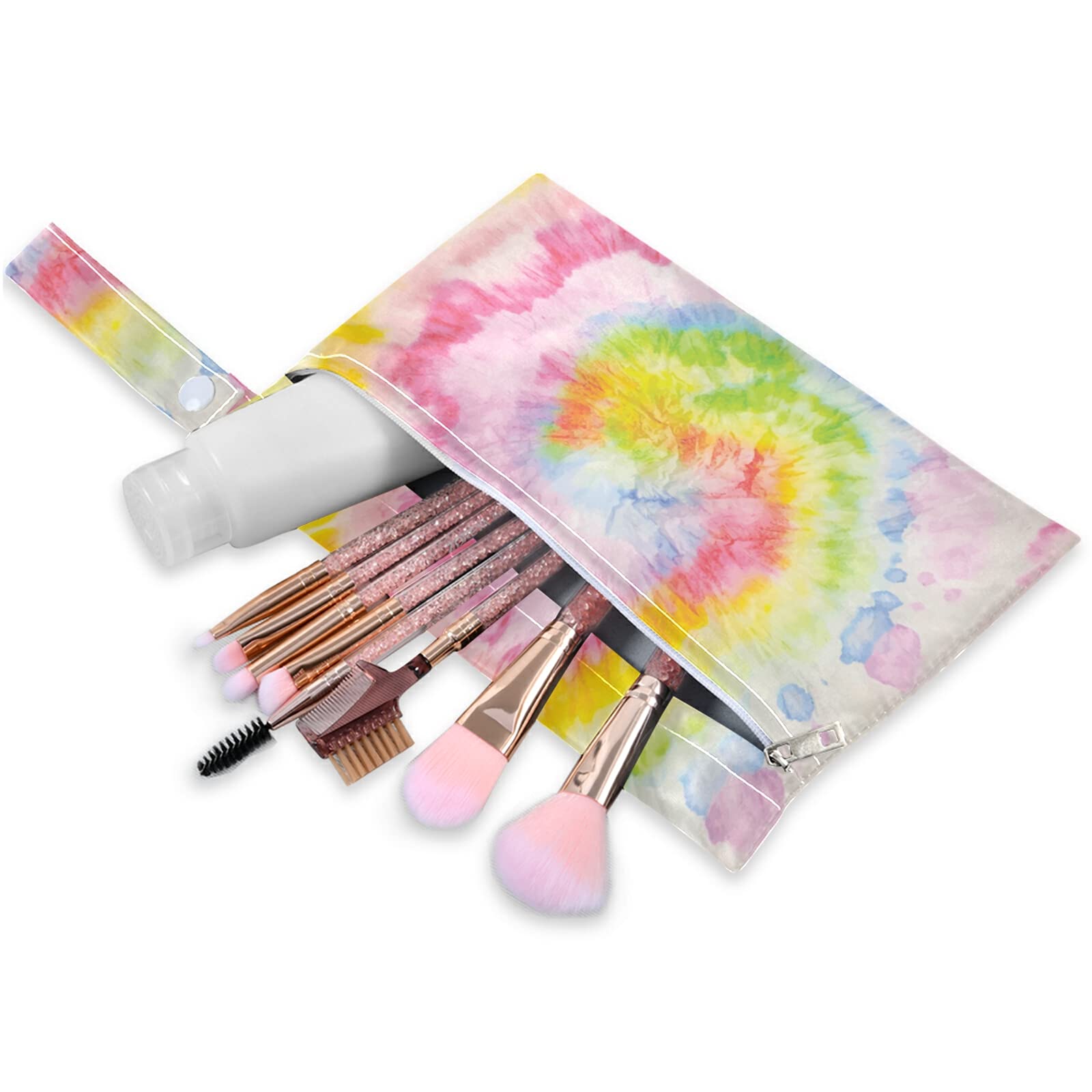 xigua 2 Pack Wet Dry Bags for Cloth Diaper Waterproof Swimsuits Bag with Handle Wristlet for Travel Beach Pouch, Rainbow Tie Dye