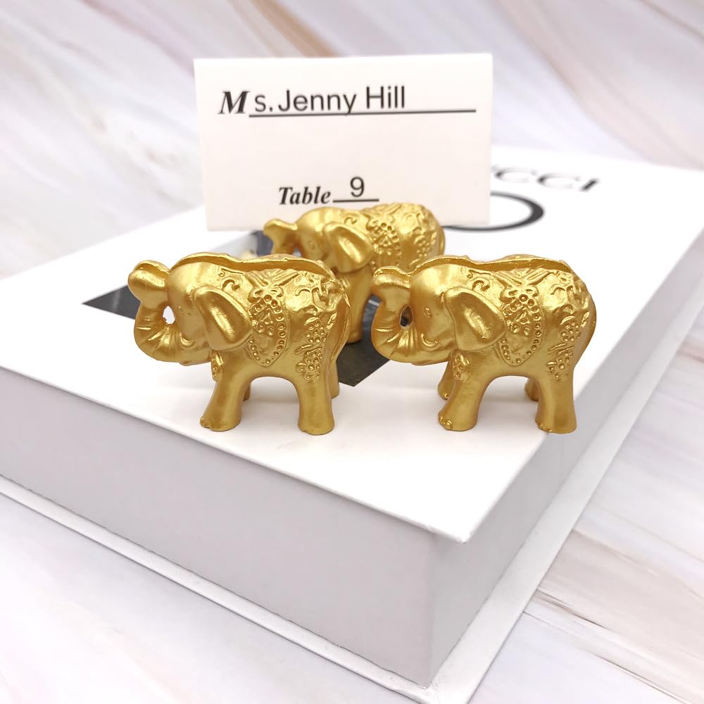 AMERRY 10 Pcs Golden Pumpkin Table Card Holder,Place Card Holders, Table Number Holder,Photo Holders for Party Favors, Wedding,Birthday,Dinner,Farmhouse Gathering Decorations(Golden)