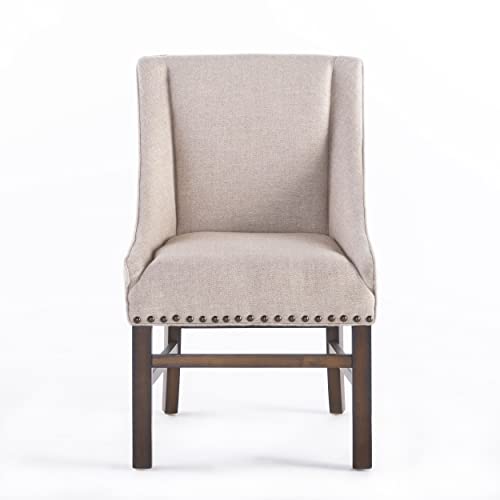Christopher Knight Home James Fabric Dining Chair, Wood, Natural