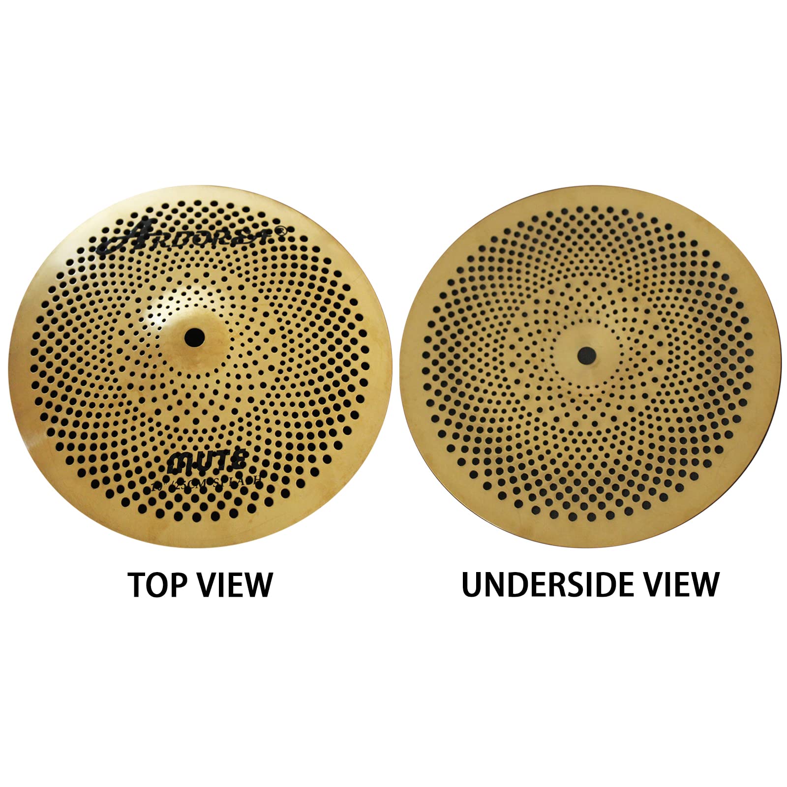 Arborea Low Volume Crash Cymbal 16 Inches Practice Silent Cymbal Golden Quiet Crash Drum Cymbal For Drum Set