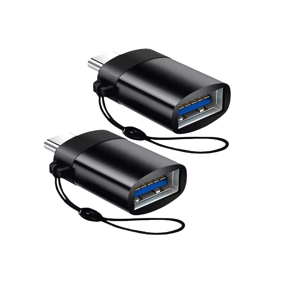 BoxWave Cable Compatible with Blackview BV6800 Pro - USB-C to A PortChanger (2-Pack), USB Type-C OTG USB Portable Keychain - Slate Black