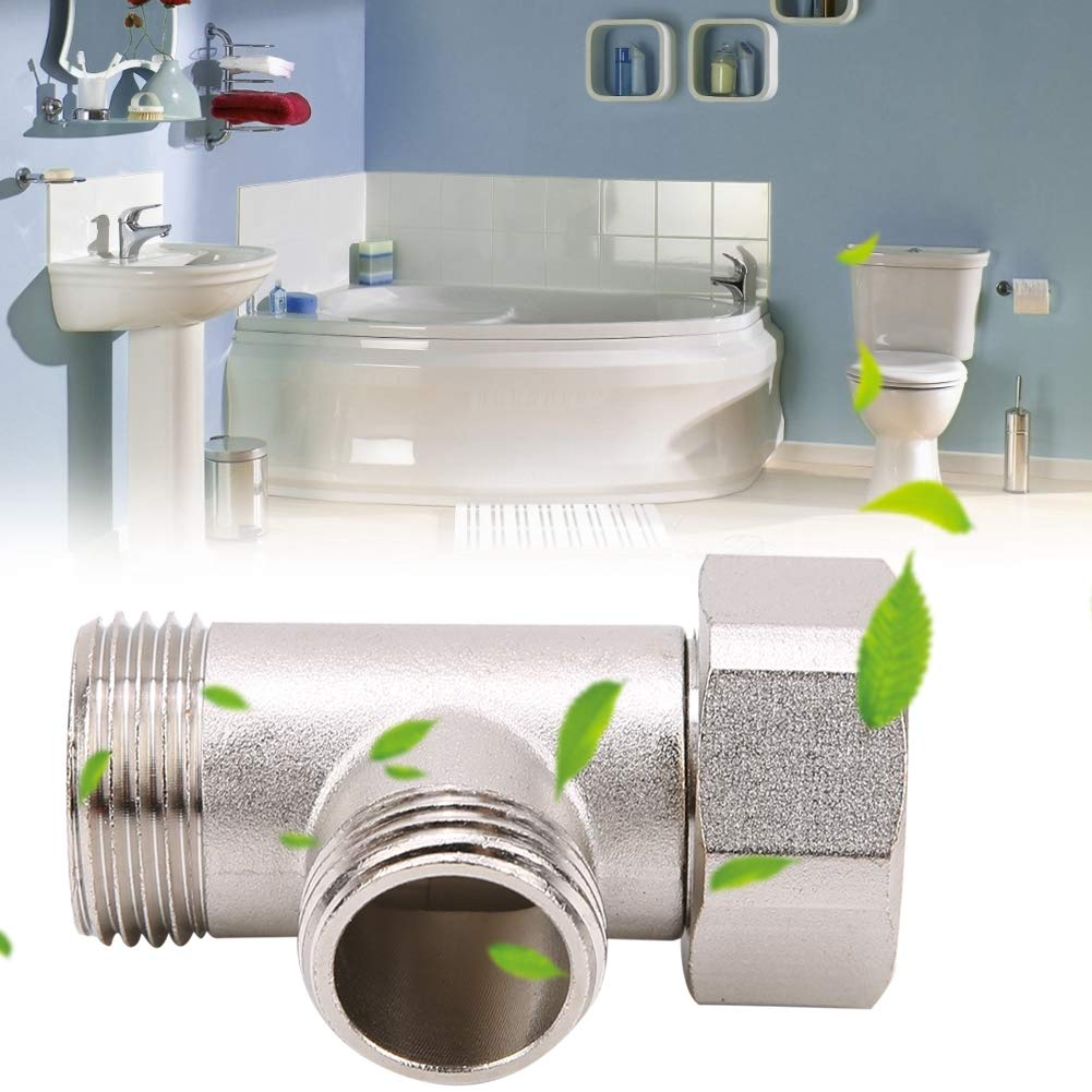 7/8 Brass T Adapter Shower Head Three Connector Valve for Toilet Shower Head Diverter Valve 7/8 Brass T Adapter,T Valve Connector 7/8 7/8 3/8 Bidet,T Connector for Toilet,