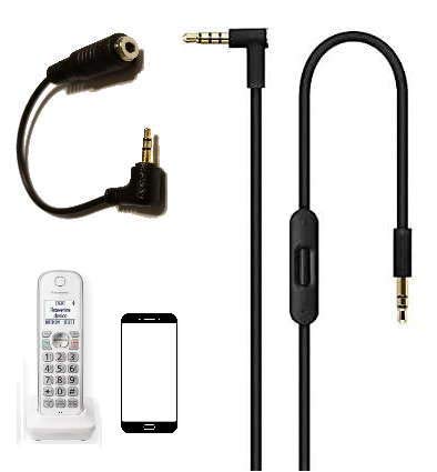 Multi-Application Headphone Cable Cord Wire Pack Set for iPhone, Panasonic Cordless Handset & Smartphones Compatible with Beats, Sony, Anker, Mpow, Cowin & Others with 3.5mm Jack