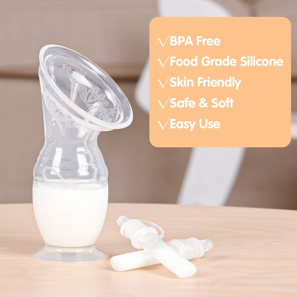 haakaa Manual Breast Pump 100ml/4oz (Base) & Colostrum Collectors 2pcs Combo - Breast Milk Saver for Nursing Mom, Collecting & Store Colostrum for Baby, Cherish Mother’s Liquid Gold