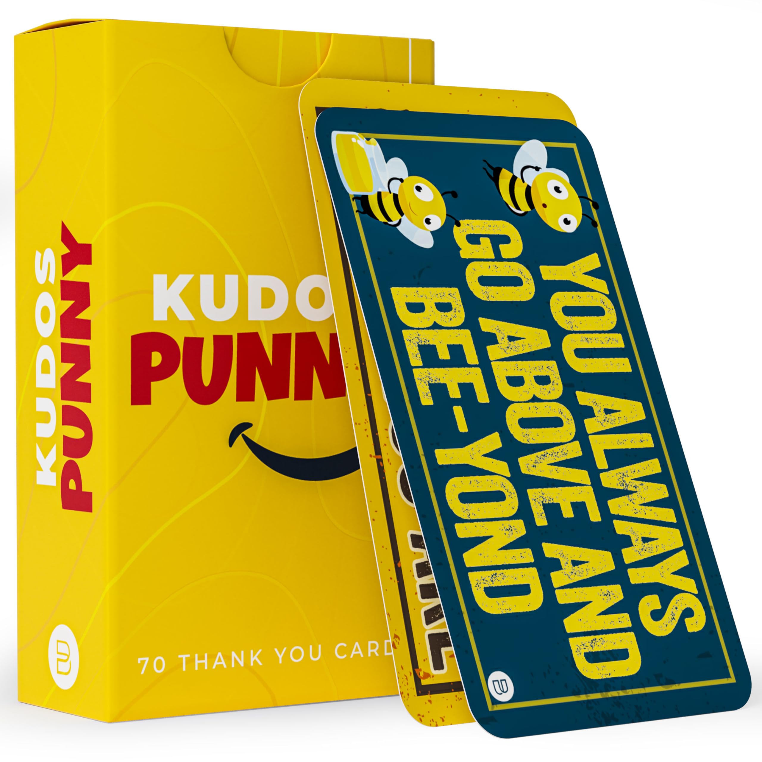 70 Kudos Punny Cards – Funny Pun Humor Thank You Appreciation & Recognition Blank Back Postcard – School Lunch Box Kids Notes – Business Employee Motivational Bulk Gift – Teacher Reward Stationary