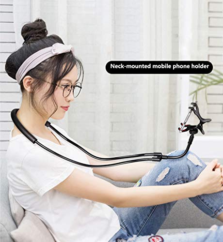 L&B Olivia B-Land Cell Phone Holder, Hanging on Neck Universal Mobile Phone Stand for Bed, gooseneck Cell Phone Holder, Compatible with iPhone 11 Pro XS Max XR X (White)