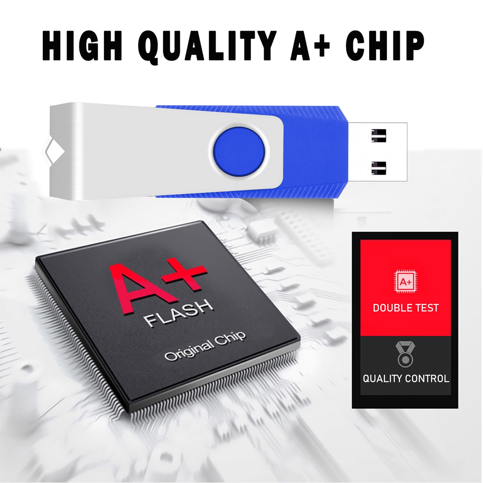 20PCS 2GB Bulk Flash Drives USB 2.0, EASTBULL Swivel Thumb Drives USB Drives Bulk (10 Colors, 20 Units)