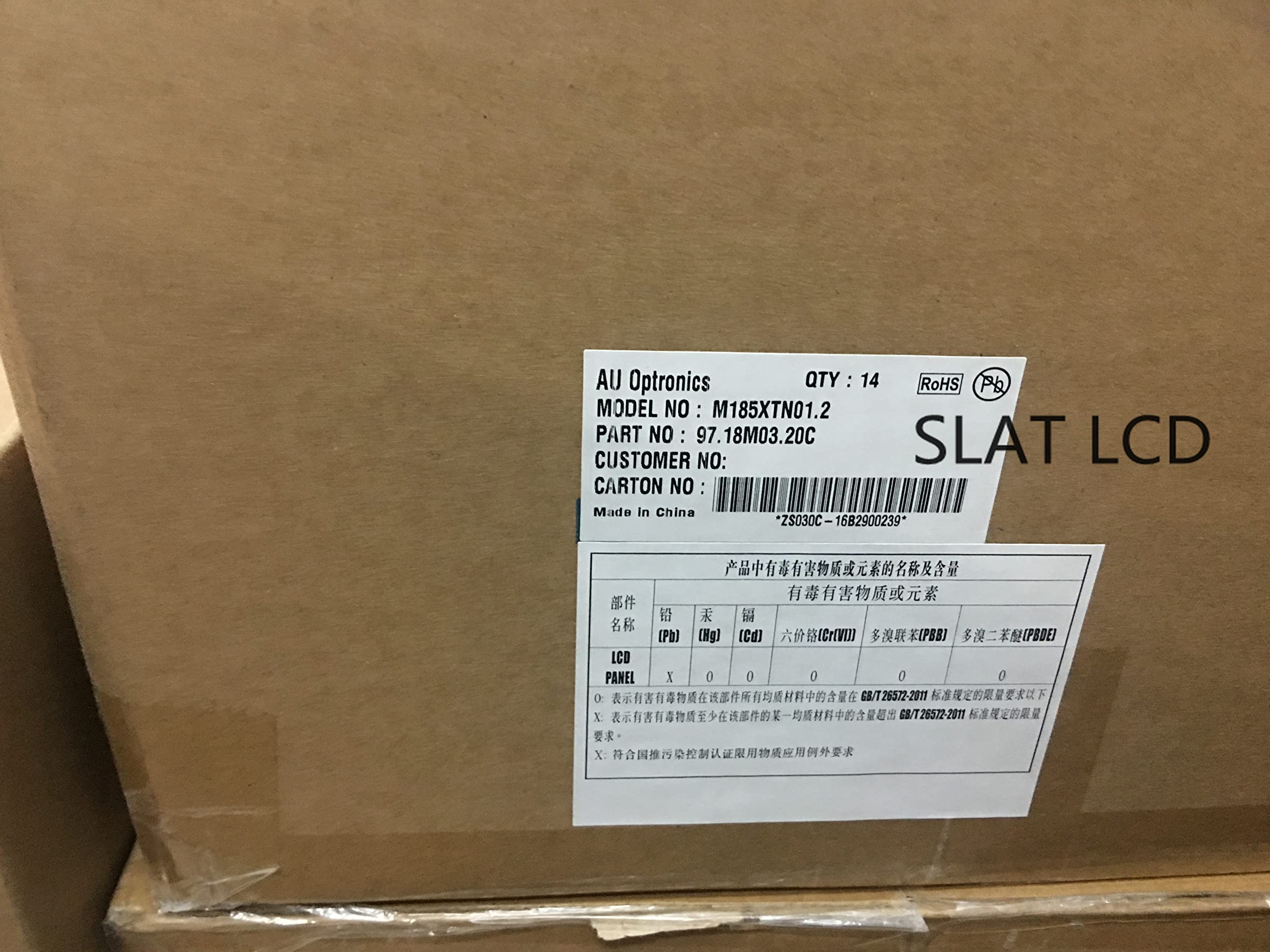 AUO 18.5 Inch LCD Panel M185XTN01.2, Replacement Screen for GAEMS Vanguard G190, for Lenovo C225 C245, with Full kit of Driver Board