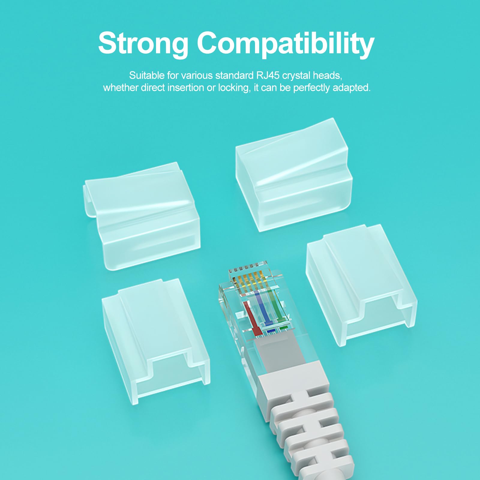 WXZRLIU RJ45 Cable Plug Protectors,Plastic RJ-45 Plug Protector Dust Covers,Ethernet Plug Sheath Cable Plug Connector Cover,RJ45 Connector Ethernet Cover for Kinds of Cable,20PCS