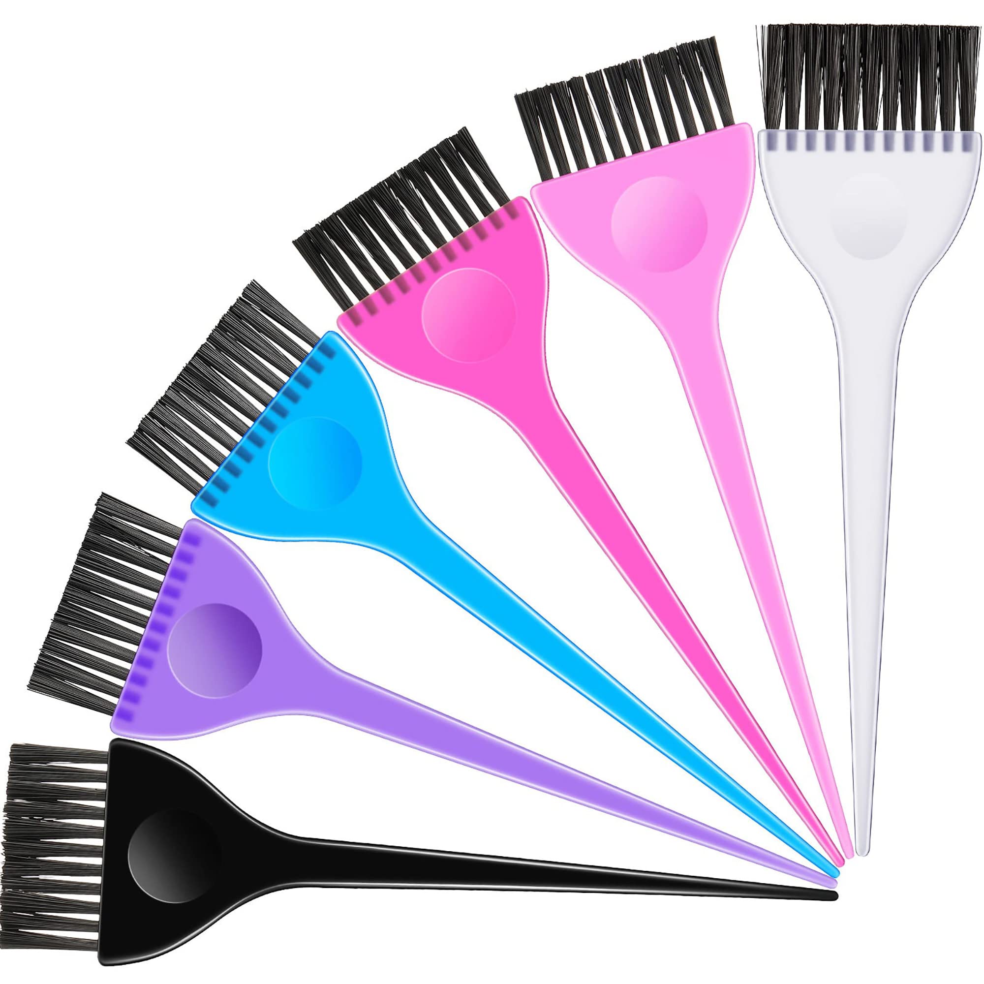 Boao 6 Pcs Hair Coloring Dye Brush Set for Salon Hair Color Application Brush Tinting Comb Tool Kit for Salon Use Home DIY(6 Colors)