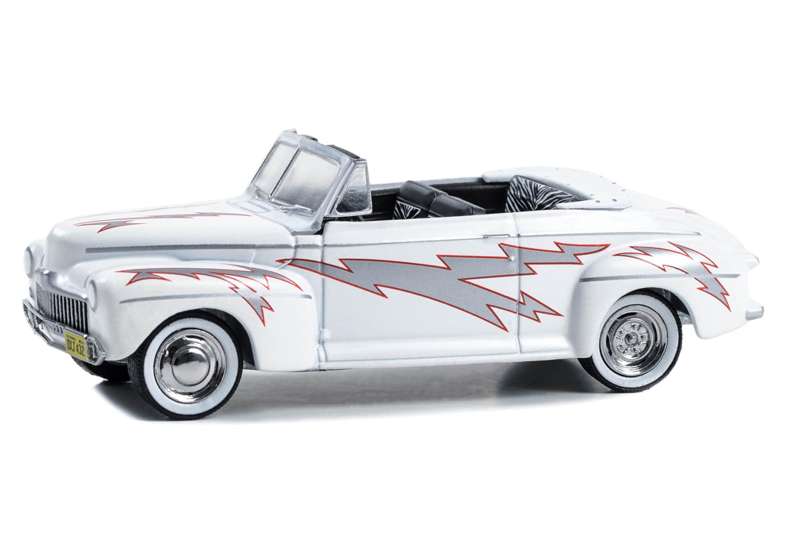 1948 De Luxe Convertible Greased Lightning White with Graphics Grease (1978) Movie Hollywood Series Release 40 1/64 Diecast Model Car by Greenlight 62010A