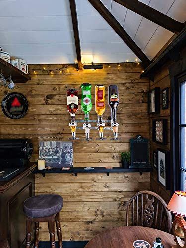 Liquor Bottle Dispenser, 4 Liquor Bottle Dispenser Wall Mount, Liquor Dispenser for Home Bar, Bottle Holder for Alcohol Wall Mount Dispenser