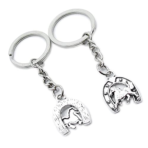 5 Pieces Keychain Keyring Door Car Key Chain Ring Tag Charms Supplies GR6C7X Horseshoe Horse Hoof