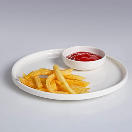 Auanlay Ceramic Dipping Bowls Set of 6, Soy Sauce Dish, 3 Oz Dip Bowls, Mini Pinch Bowls, Sauce Cups, Small Serving Bowls for Side Dishes, Condiment, Prep, Sushi, Appetizer, Seasoning, White