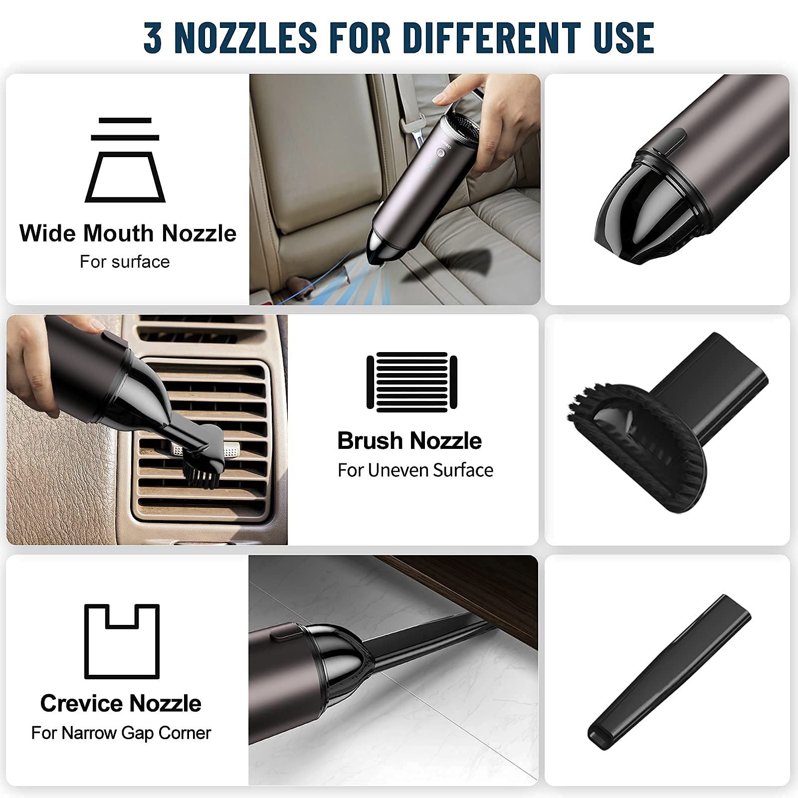 ACHIETOP Mini Handheld Vacuum Cordless, Portable Car Vacuum Cleaner Cordless Rechargeable with High Power, Wet & Dry Use for Home and Car
