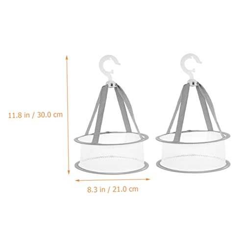 Alipis 2pcs Beauty Egg Drying Net White Makeup Silicone Makeup Sponge Foldable Laundry Rack Bra Hanging Basket Hanging Drying Basket Bath Sponges for Shower Socks Drying Rack Sock Fabric