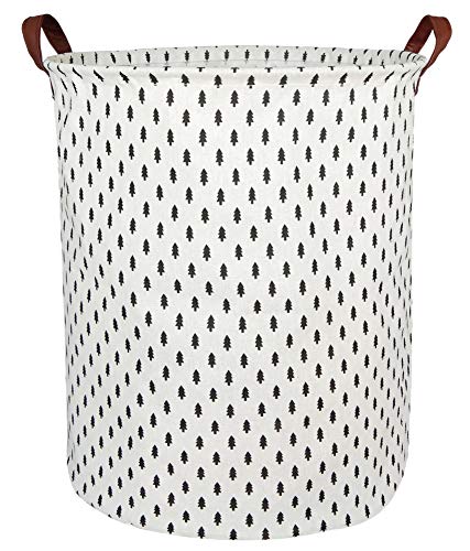 BOOHIT Storage Baskets,Canvas Fabric Laundry Hamper-Collapsible Storage Bin with Handles,Toy Organizer Bin for Kid's Room,Office,Nursery Hamper, Home Decor (Tree)