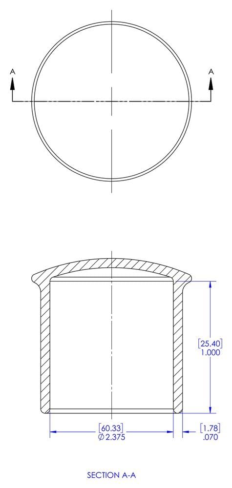 Caplugs Plastic Cap with Flanges. VCF-2375-16, Vinyl, Cap ID 2.375" Length 1.000", Black (Pack of 80)