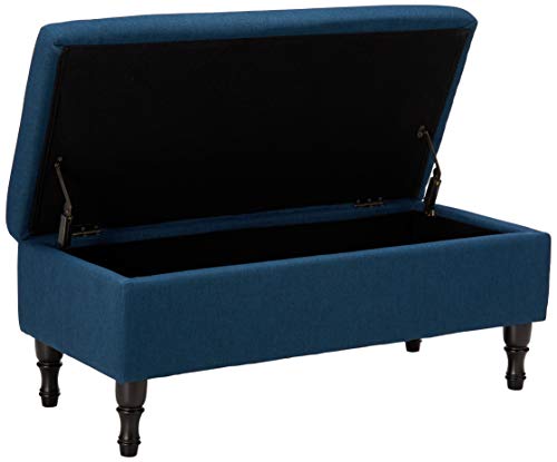 Christopher Knight Home Chantelle Fabric Storage Ottoman, Navy Blue