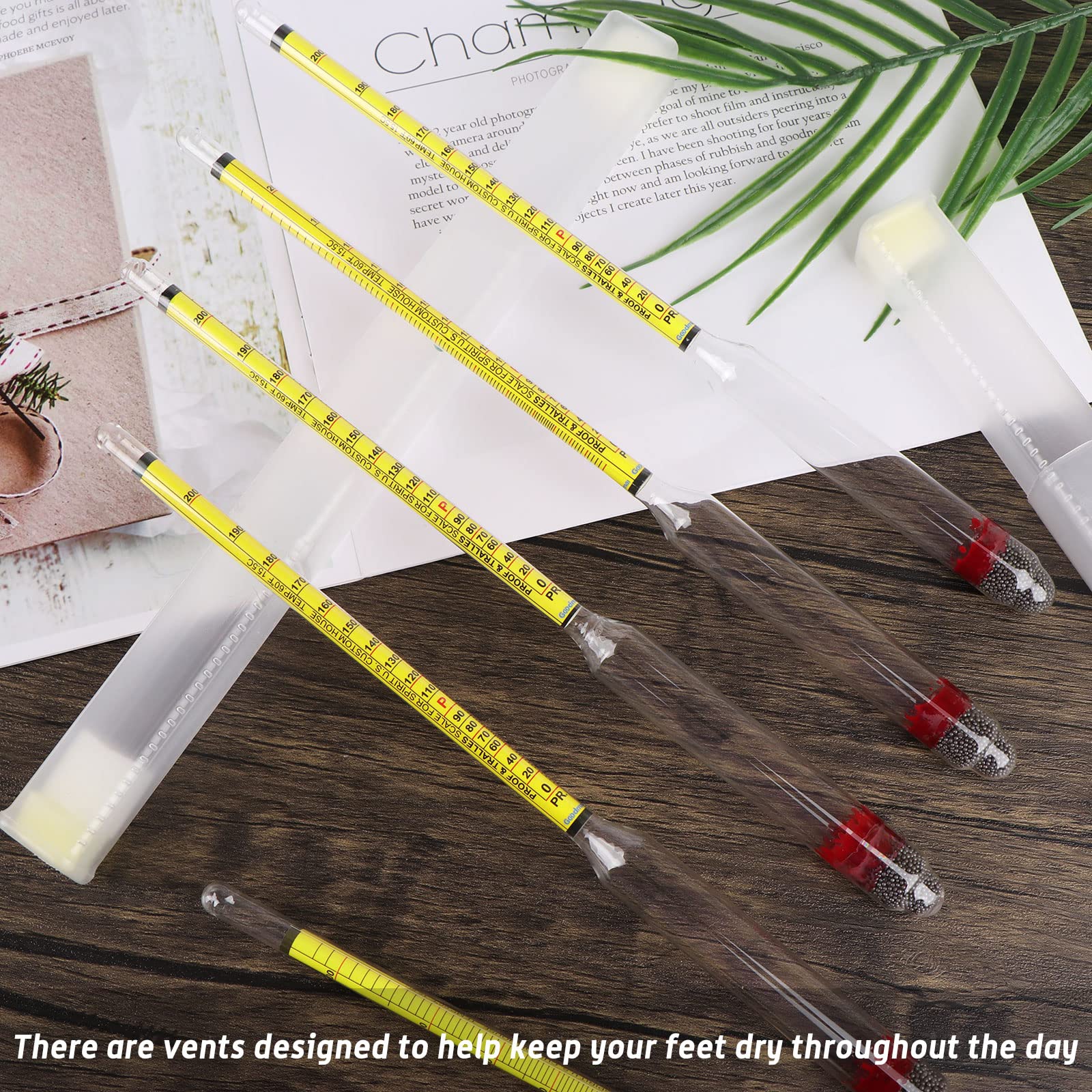6 Pcs Alcohol Hydrometer 0-200 Proof and Tralle Hydrometer Alcohol Digital Accurate Alcohol Proof Tester for Liquor Wine Brew Beer and Distilling Moonshine Alcoholmeter