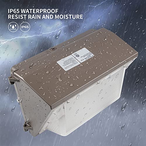 70W LED Wall Pack Light, 5000K 8400LM Commercial and Industrial Light with Photocell Sensor, Outdoor Security Lights for Buildings Warehouse Parking Lot