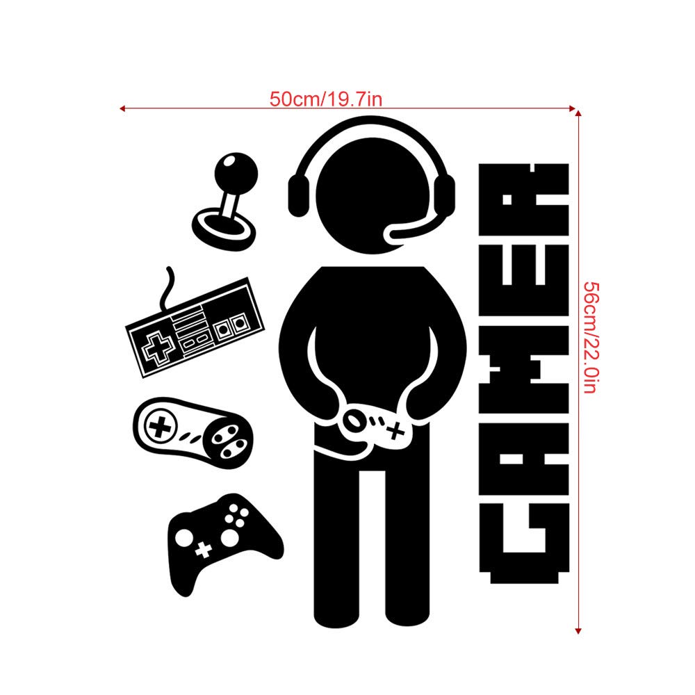 SITAKE Game Room Decor, “Gamer” Boys Room Decorations for Bedroom, Kids Wall Decor and Wall Stickers for Playroom, 19.7 × 22.0 Inch