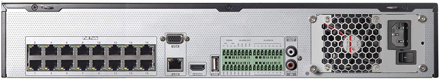HDView Facial Recognition 16 Channel 4K NVR, 16 PoE Ports, NDAA Compliant, Smart Intelligent Analytics, 16 Channel Audio, Up to 8MP IP Camera, Smart Search