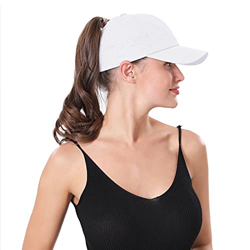 2 Pieces Criss Cross Ponytail Hats for Women Baseball Cap Summer Bun Hat Mesh Outdoor Trucker Dad Running Sports Hats