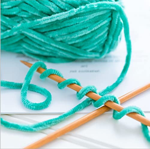 4 Skeins Soft Chenille Yarn Blanket Yarn Velvet Yarn for Knitting Fancy Yarn for Crochet Weaving DIY Craft Total Length 720m/400g (Orange)