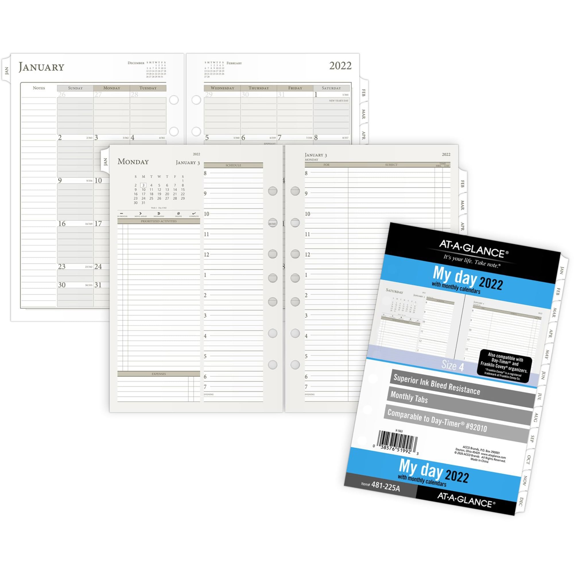 2022 Monthly Planner Refill by AT-A-GLANCE, 52132 DAY-TIMER, 5-1/2" x 8-1/2", Size 4, Kathy Davis (KD81-685)