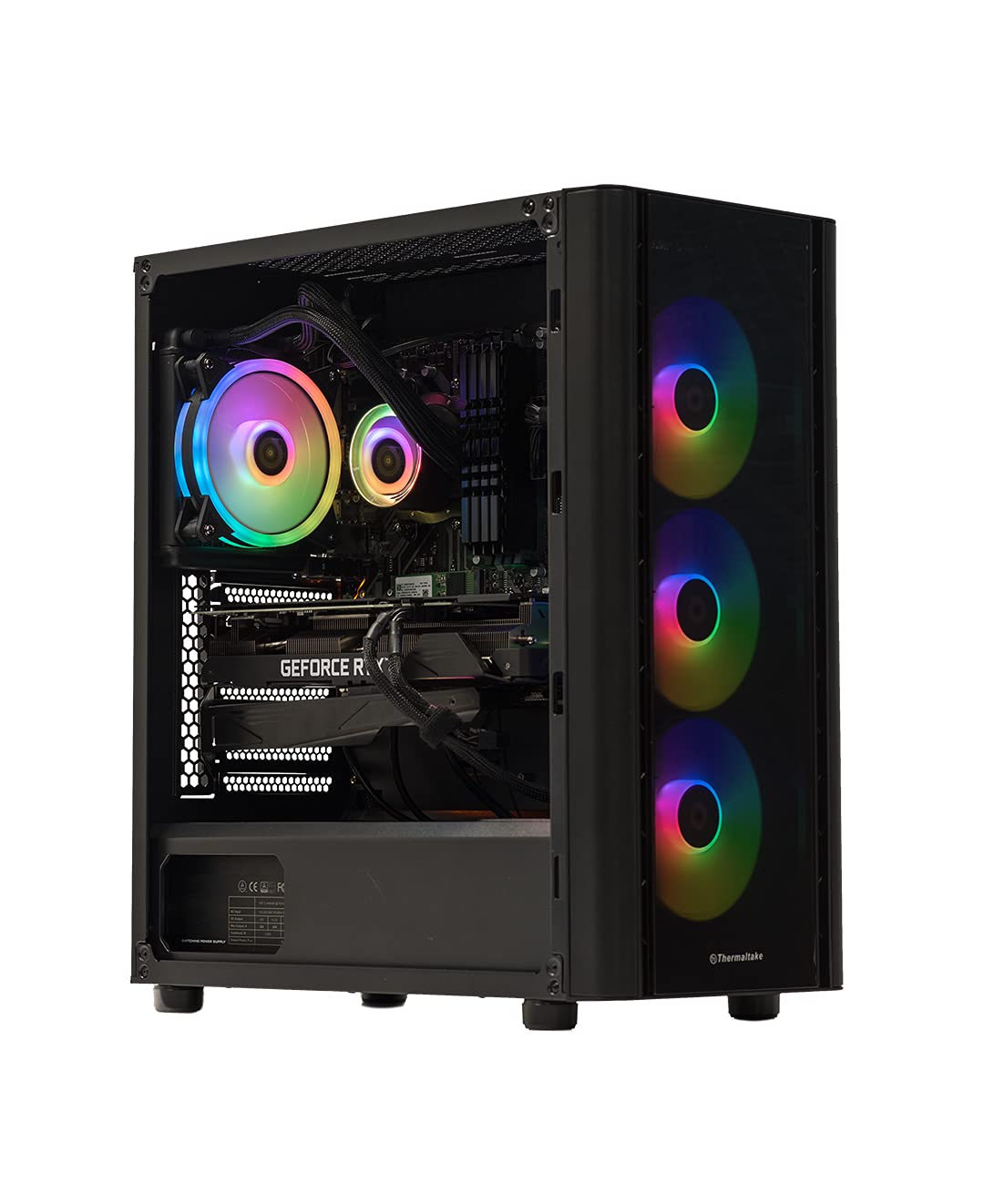 Velztorm Archux Gaming and Entertainment Desktop PC (AMD Ryzen 7 3700X 8-Core, 16GB RAM, 1TB PCIe SSD + 3TB HDD (3.5), RTX 3060, 4xUSB 3.1, 1xUSB 3.0, 2xHDMI, Win 10 Home), black