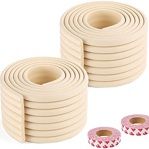 Baby Proofing Safe Edge & Corner Guards Cushion 13ft - Thickened Child Safety Furniture Bumper & Table Protectors. Pre-Taped Corners(W Beige)