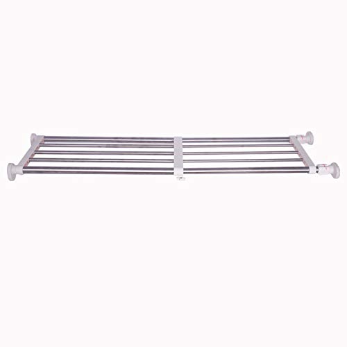 BAOYOUNI Tension Shelf Adjustable Closet Rod Space Saving Wardrobe Clothes Dividers Ivory, 33.07-46.26 Inches