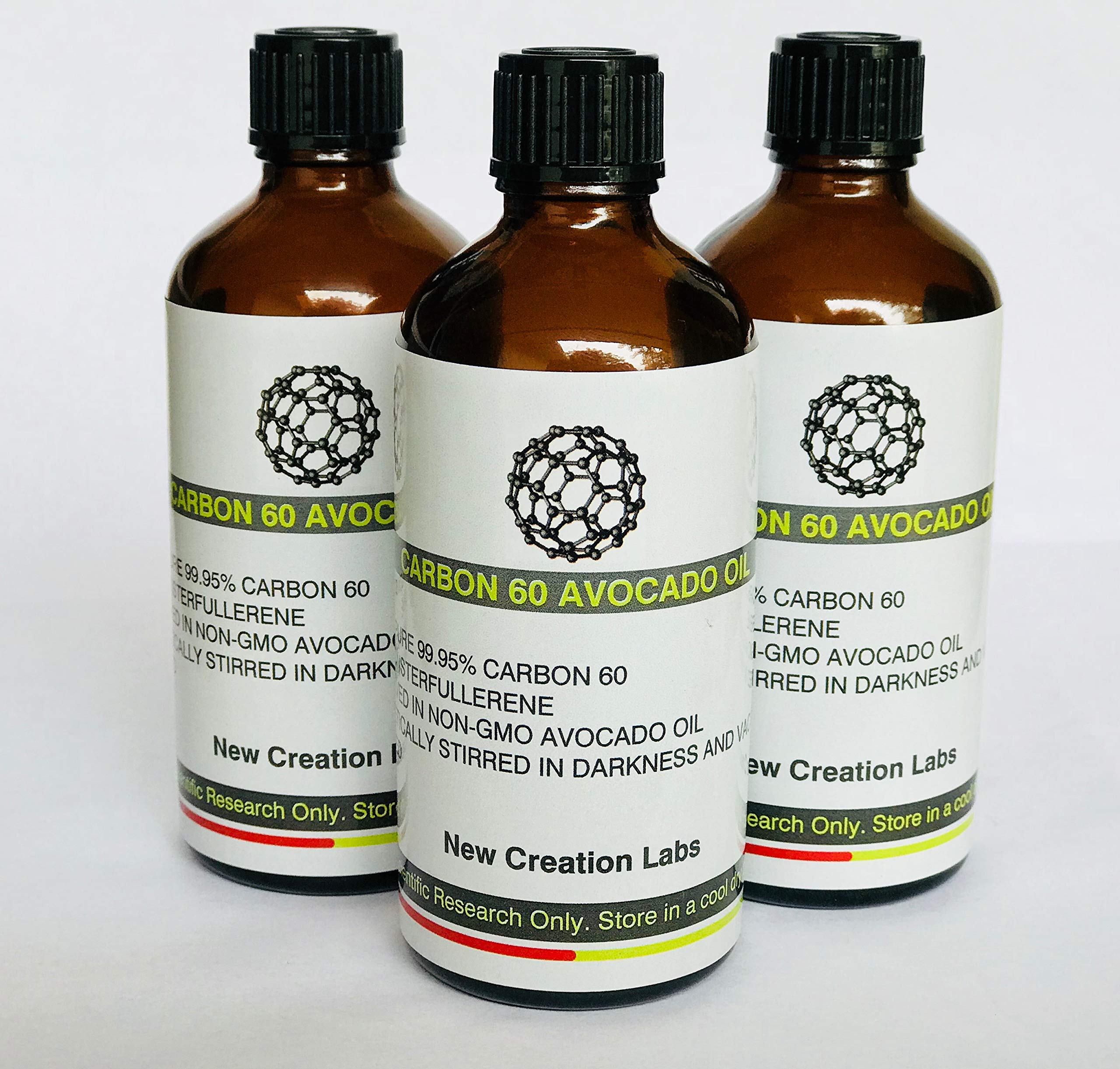 Carbon 60 Buckminsterfullerene in Non-GMO Avocado Oil 80mg/100ml Bottle C60